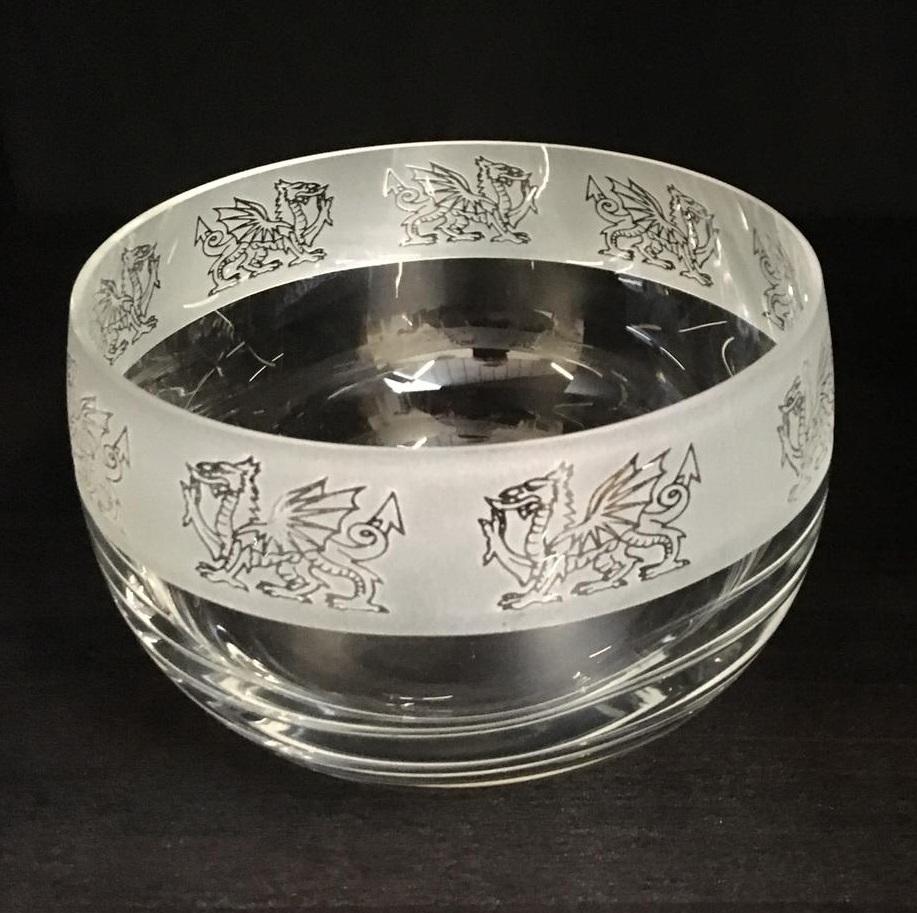 WELSH DRAGON FROSTED B67 SMALL CRYSTAL BOWL – Milford Collection